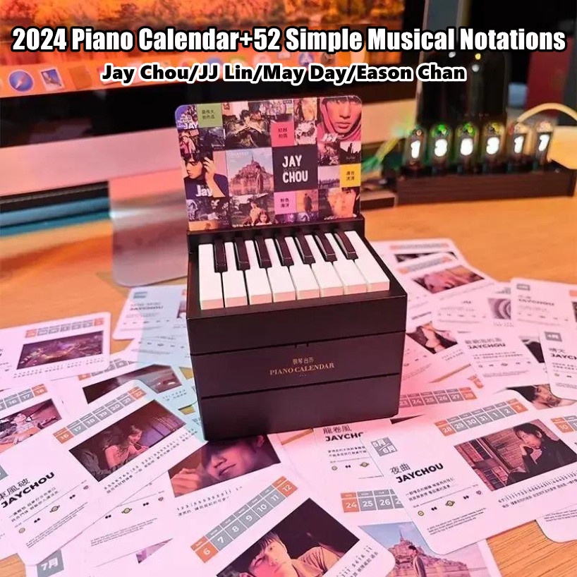 READY 2024 Mini Piano Calendar Can Play Jay Chou Desktop Decoration ...