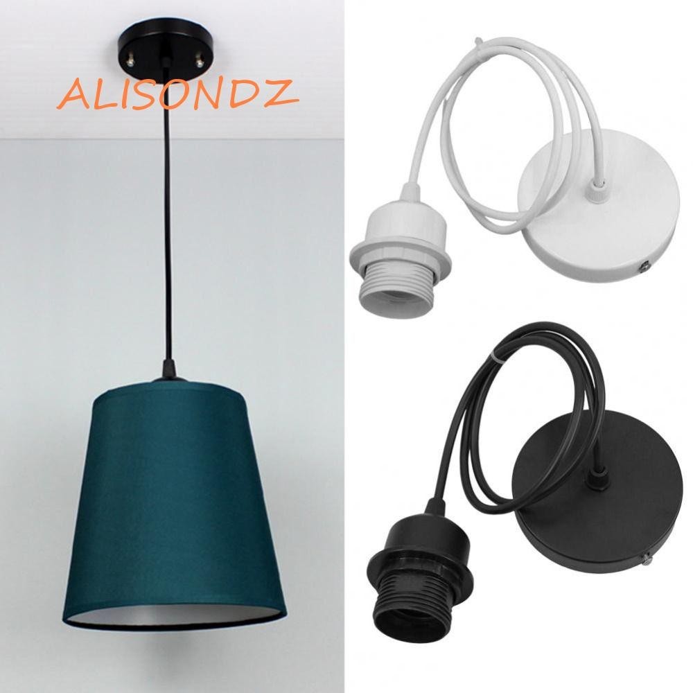 ALISONDZ Hanging Lamp Holder, Full Teeth White/Black Pendant Socket, Vintage With Cable High ...
