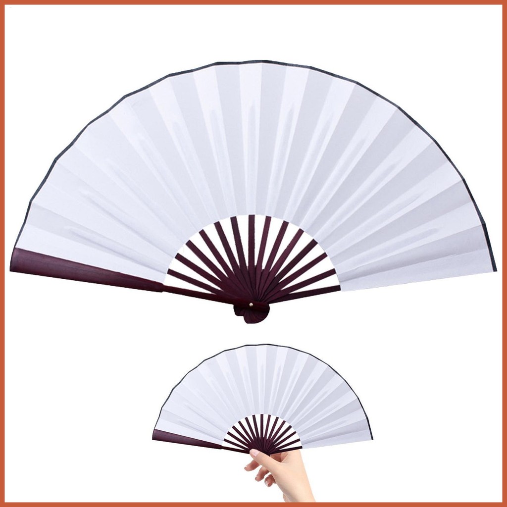 Blank Folding Fan Craft Foldable Silk Fan 8/10 Inches Eastern Style ...