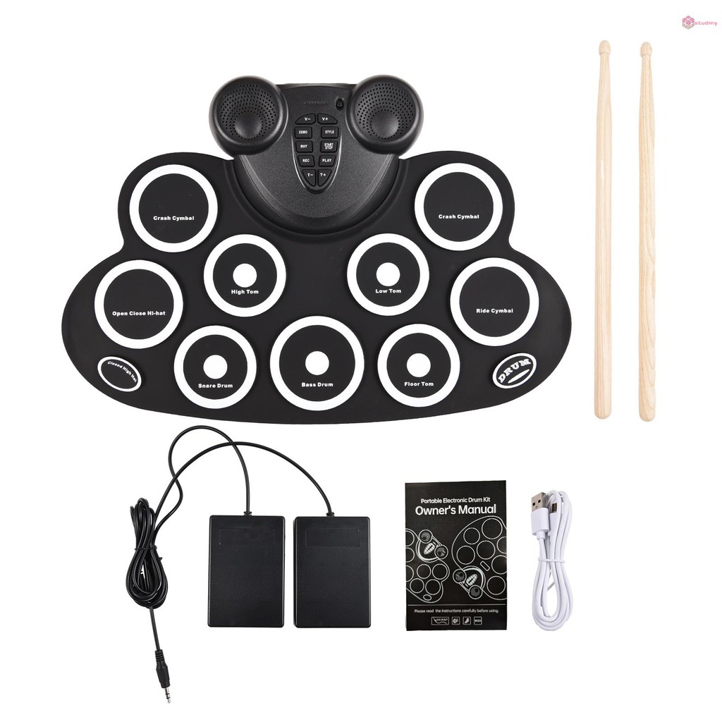 Kit Drum Set Pads Birthday Pad With Drumsticks Pedal Dual Midi Birthday ...