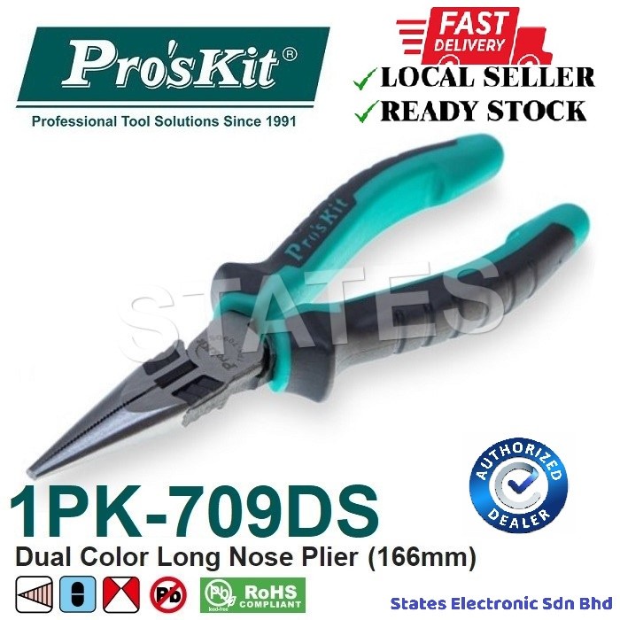 Pro'sKit 1PK-709DS Dual Color Long Nose Plier(165mm) | Shopee Malaysia