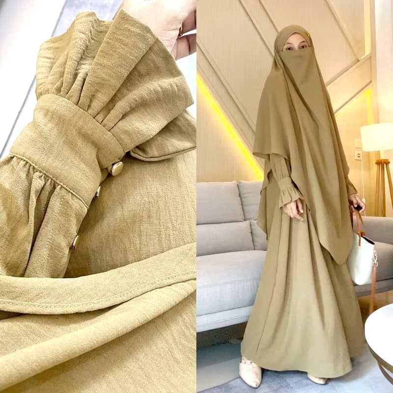 🔥 READY STOCK 🇲🇾🔥 Jennaira (Abaya+French Khimar Long Free Niqab Tali ...