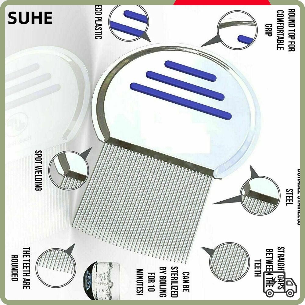 LUCKY-SUHE Lice Nit Comb Health Flea Brush Nits Comb Super Density Head ...