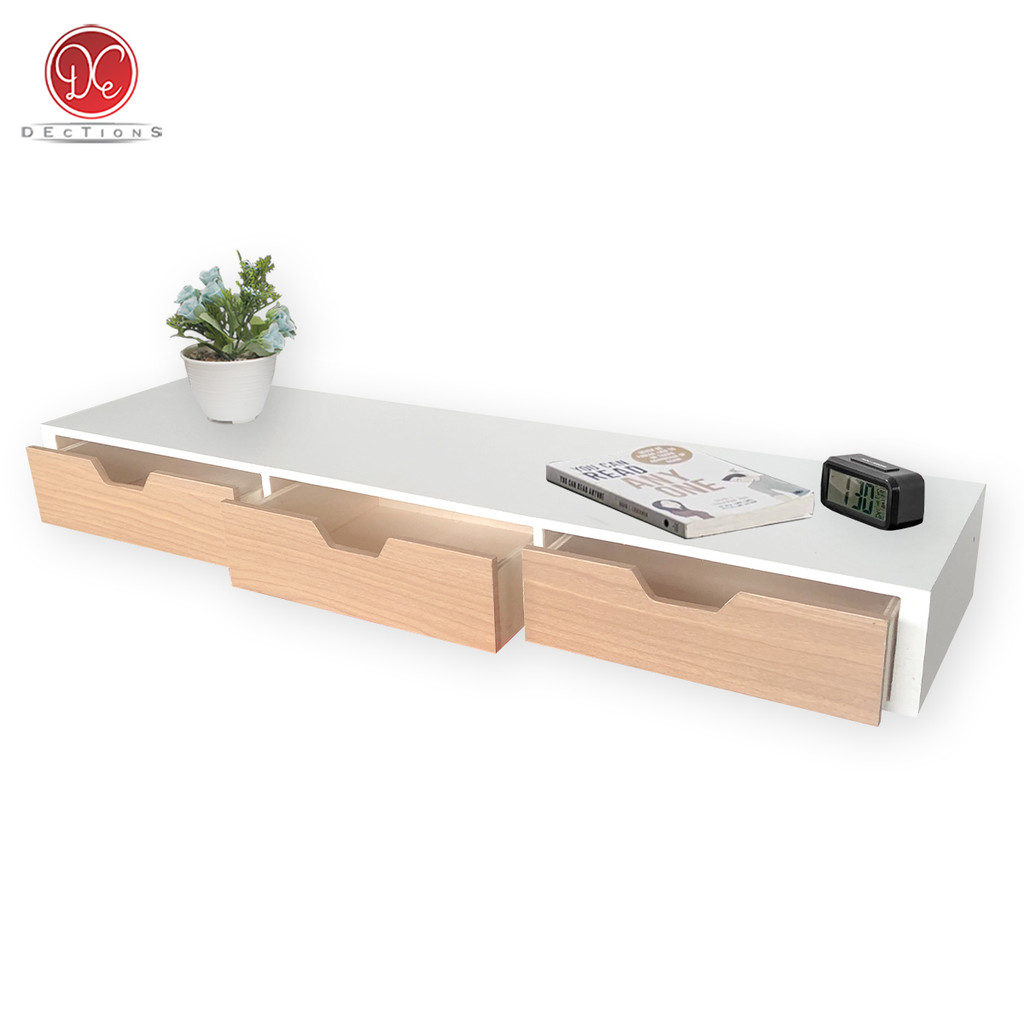 Dections Hanging Floating Wall Drawer Shelf 80x20cm 3 Aesthetic ...