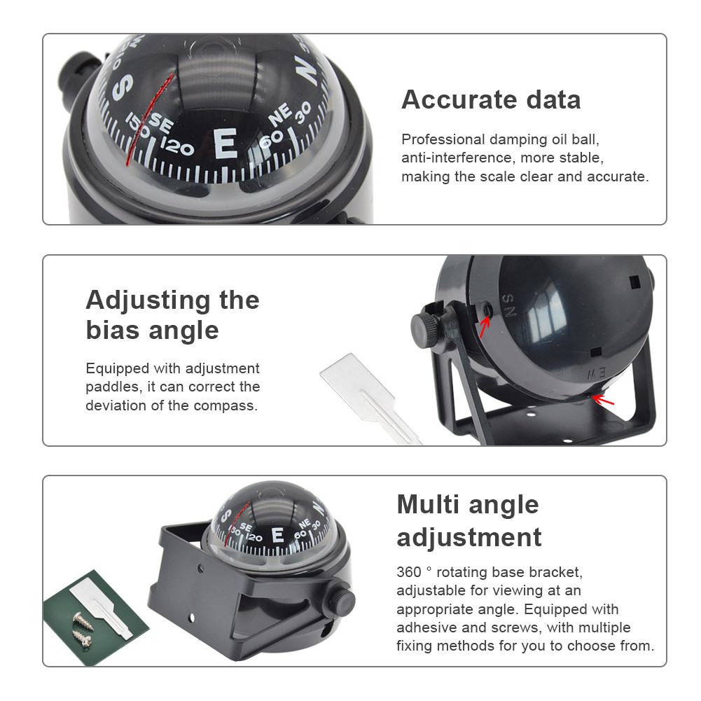Ball Shaped Nautical Compass Sea Pivoting Marine Boat Compass for Car ...