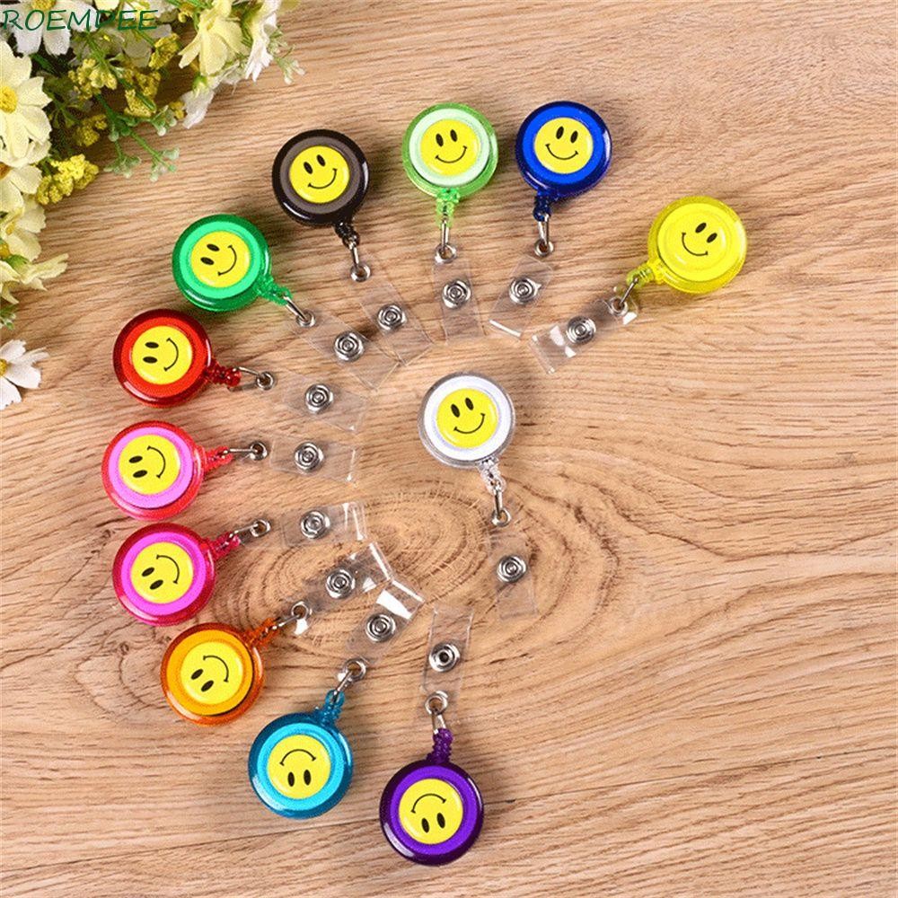 ROEMDEE Retractable Badge Reel Hospital Smile Work Card Clips Chest ...