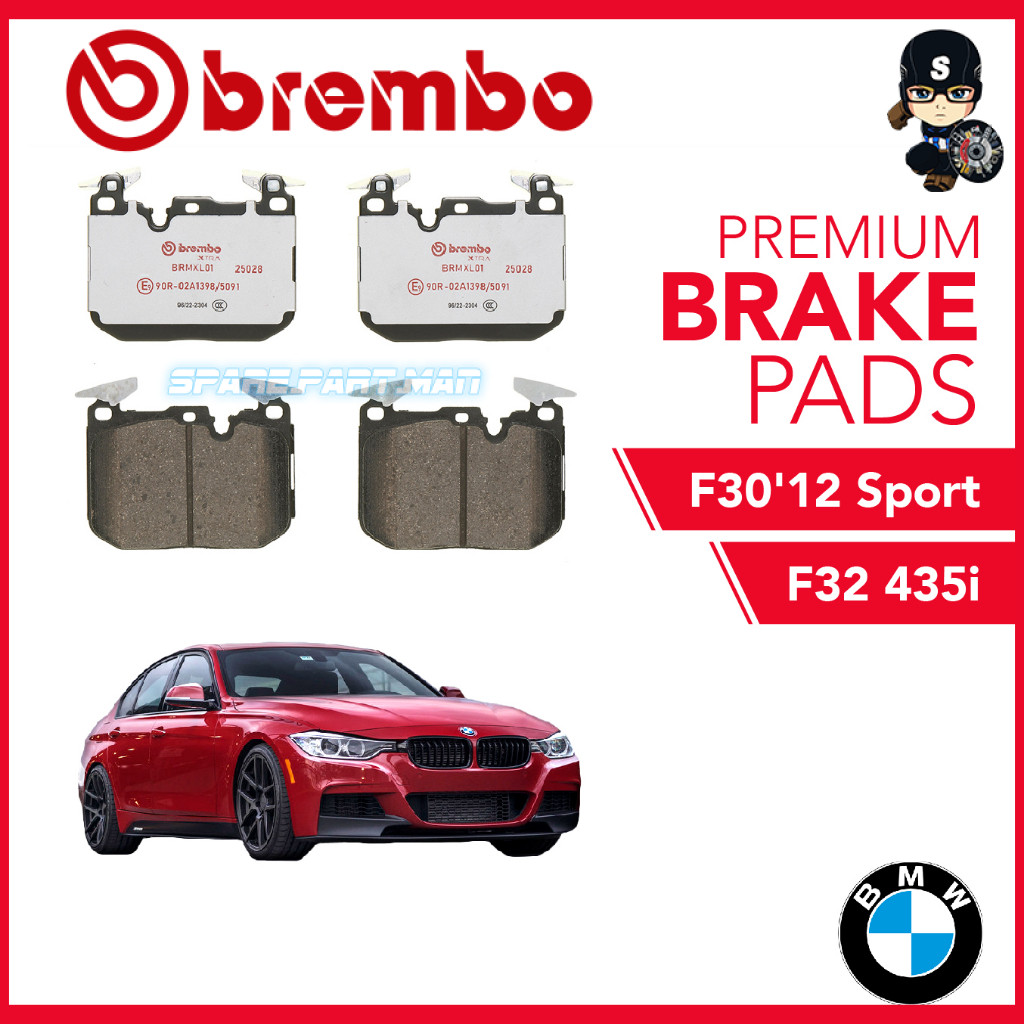 Original BREMBO Xtra Front Brake Pads (1 set) - BMW F30'12 SPORT, F32 ...