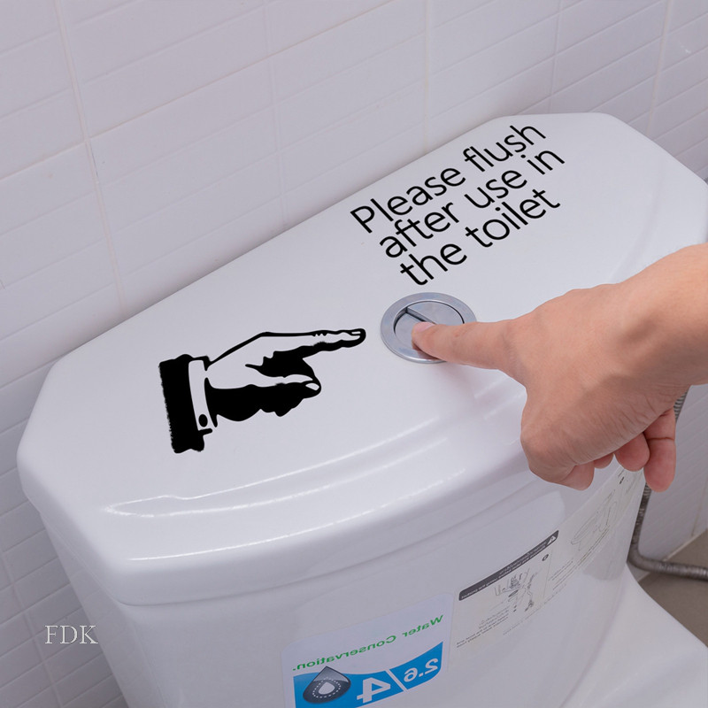 FDK 1PC DIY Toilet Sticker Batoom Decor Please Flush After Use In The ...
