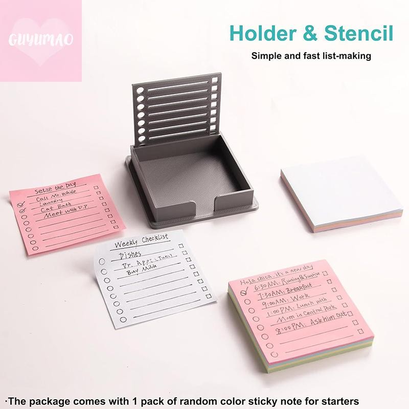 [guyumao] Sticky Note Dispenser Sticky Note Holder With Stencil Sticky ...