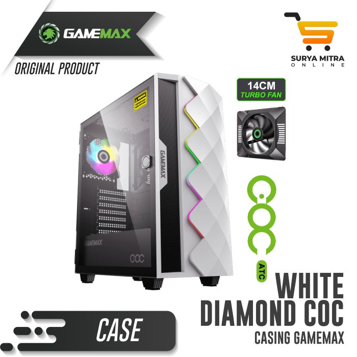 Gamemax Diamond COC White Case With COC Turbo Fan | Shopee Malaysia