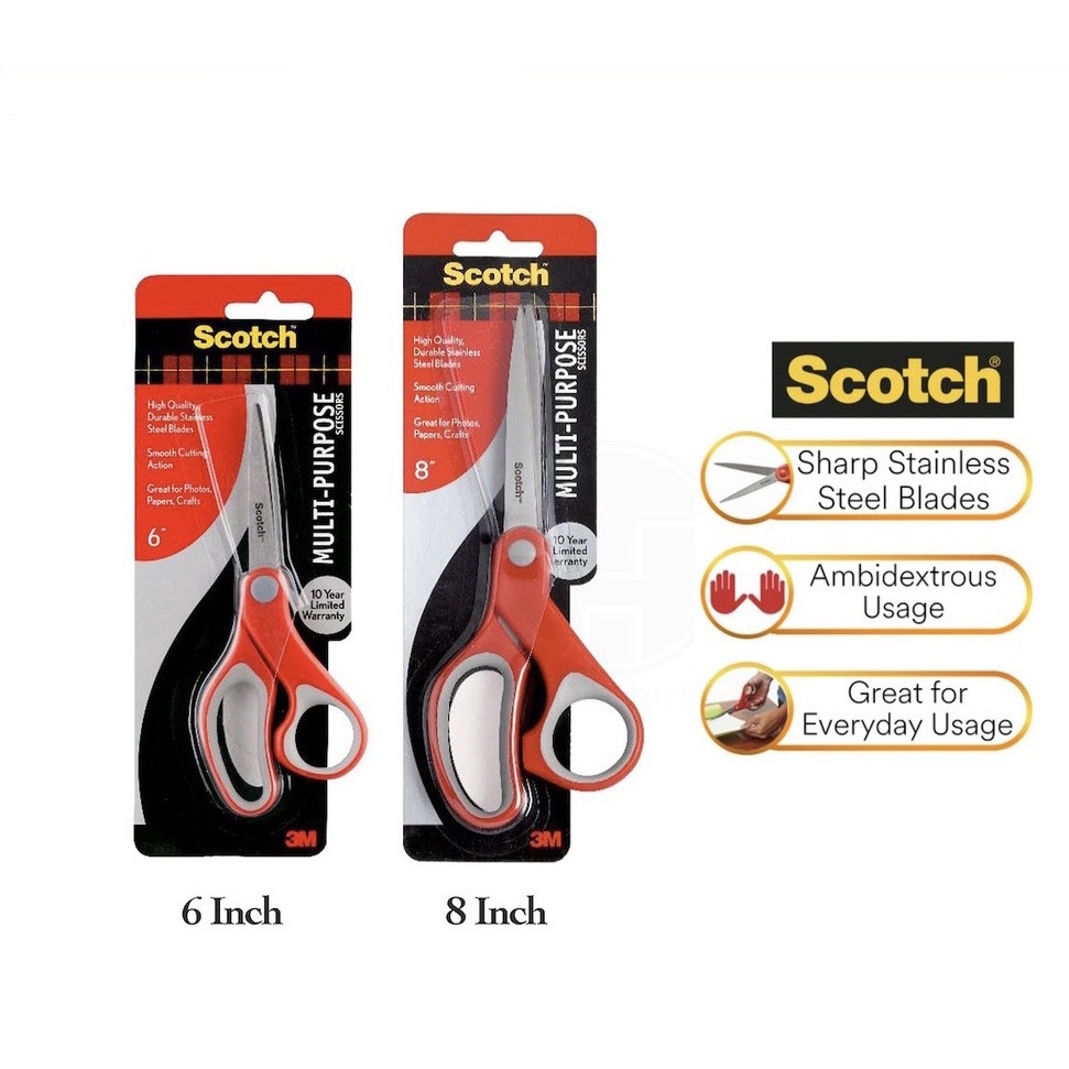 3M Scotch Multi-Purpose Scissors 6’ / 8’ | Shopee Malaysia