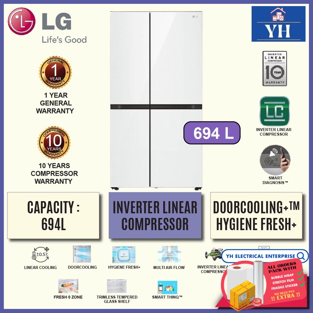 LG GC-M257CGFL 694L Inverter Linear Compressor Side-by-Side with Door ...