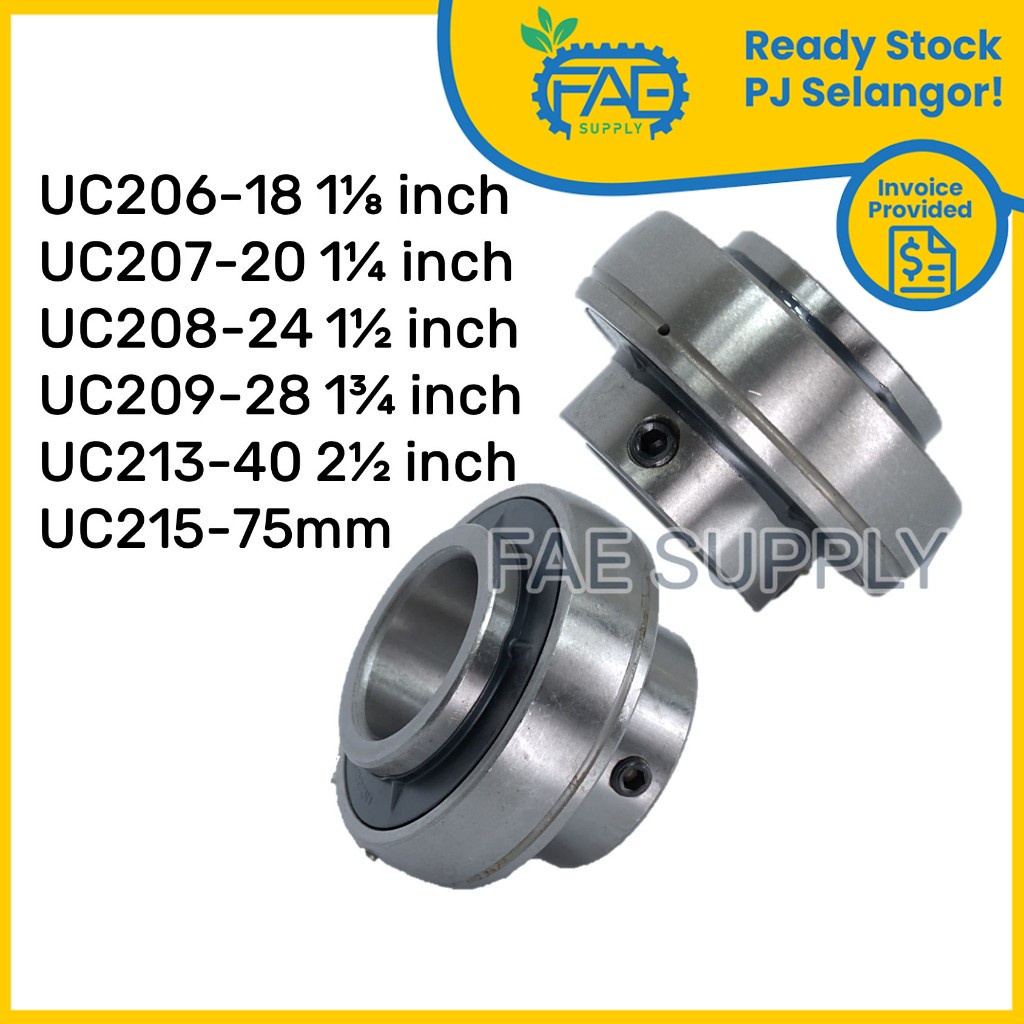 UC206 UC207 UC208 UC209 UC213 UC215 Pillow Block Insert bearing | Shopee Malaysia