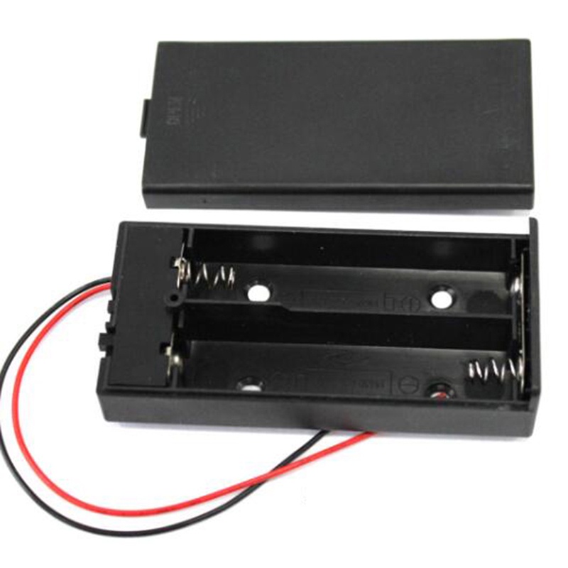2 18650 battery cases 7.4V 18650 battery holder with cover and switch ...