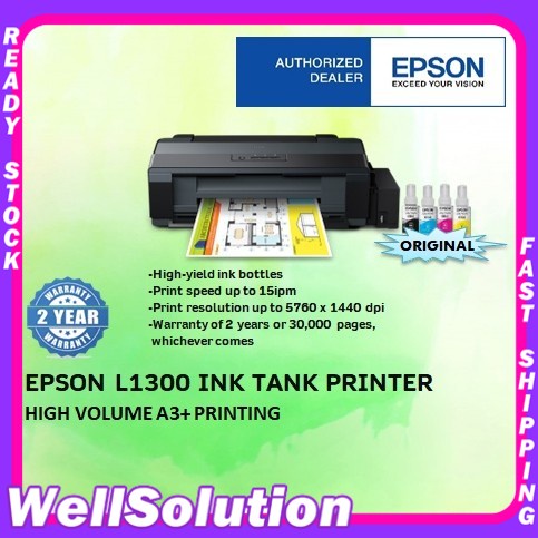 Epson L1300 A3 Ink Tank Printer ( HIGH VOLUME A3+ PRINTING ) | Shopee ...