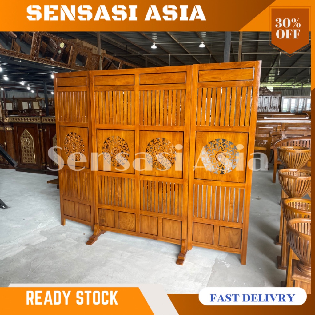 Partition Kayu Jati Original | Pembahagi Ruang Kayu Original Wood ...
