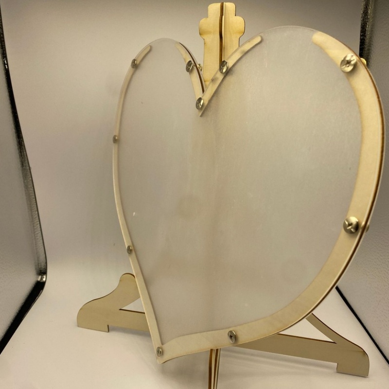 Wooden Acrylic Love Heart Wedding Guest Message Box 80 and 60 Hearts ...
