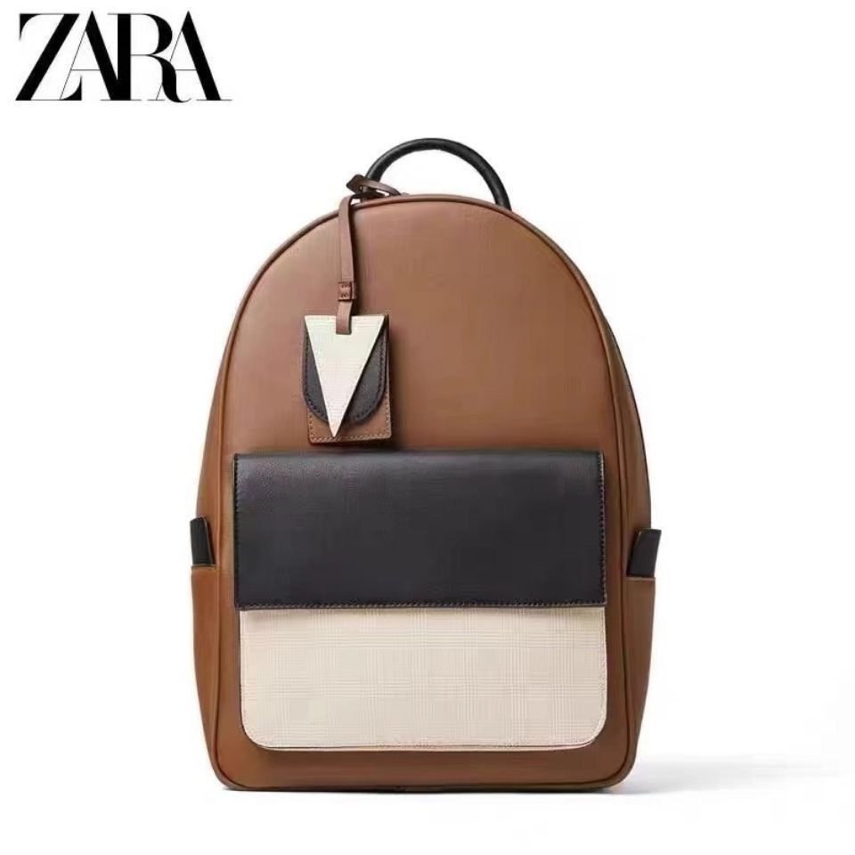 ZARA BAG New Men's Bag MEN Backpack Three Color Spliced Backpack ...