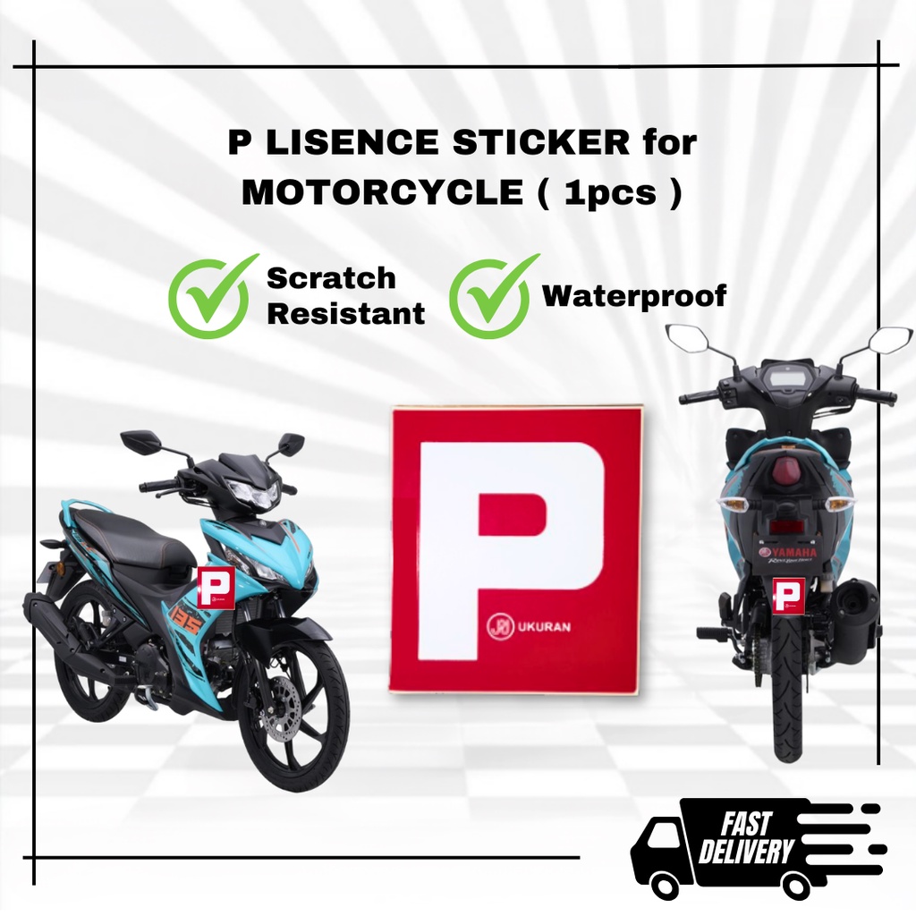 LISENCE STICKER P STICKER FOR MOTORCYCLE - Pelekat Lesen P JPJ Untuk ...