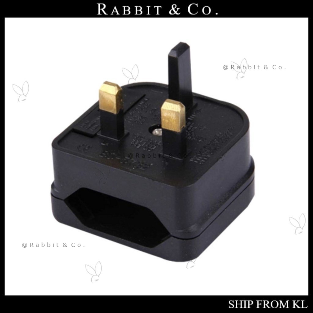 R&C Euro EU 2 Pin To UK Plug Adaptor 5A Fuse UK British Electrical Plug ...
