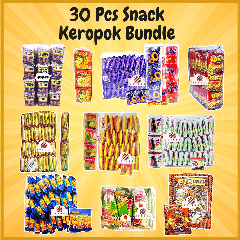30pcs Keropok bundle snack Super Ring /Rota/ Corntoz/Double Decker ...