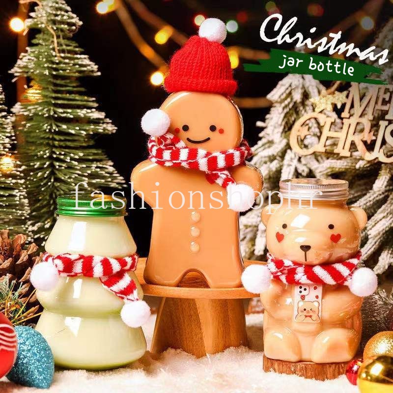 Ready Stock 400/500ml Christmas Bottles Gingerbread Man Bottle Party ...