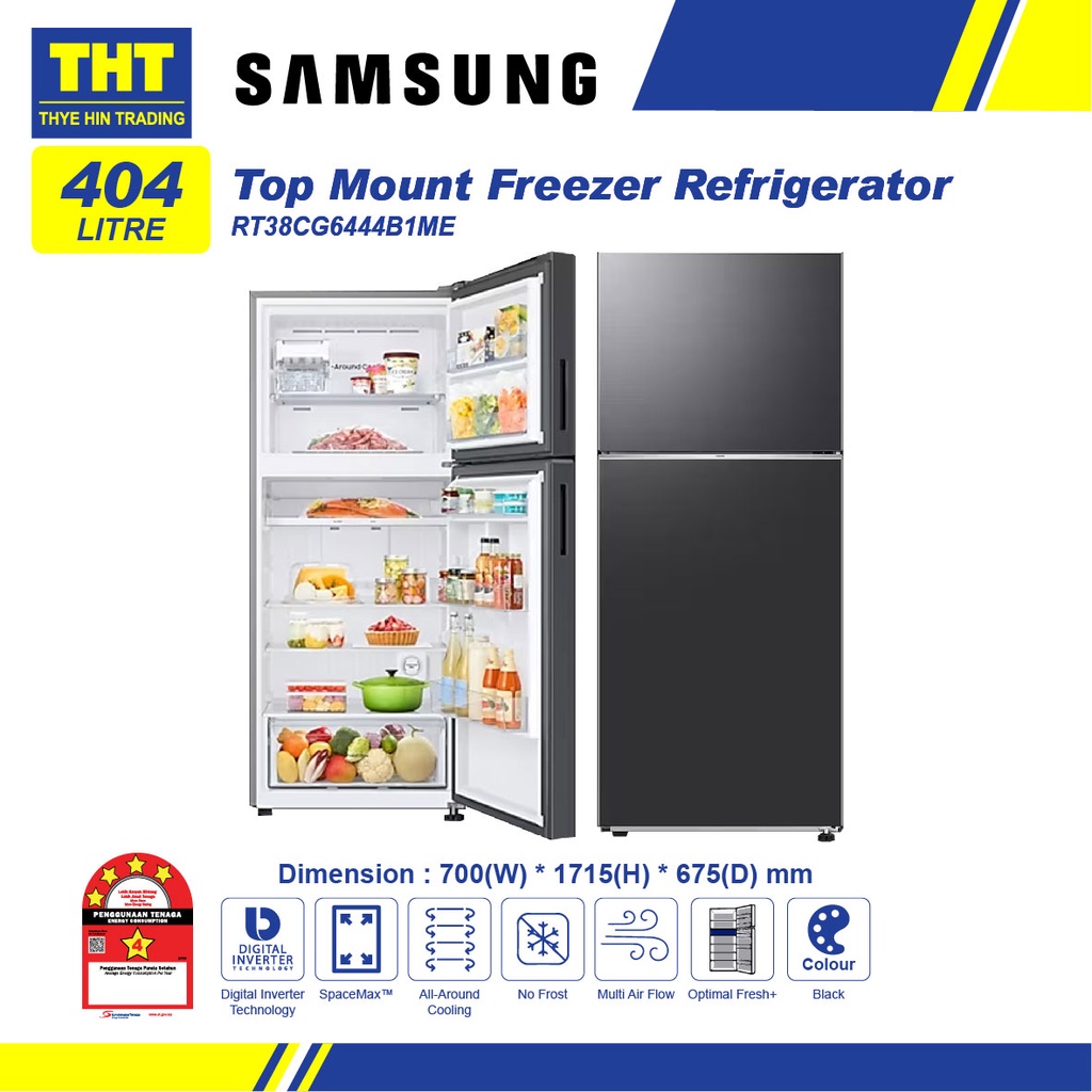 Samsung 404L Top Mount Freezer Refrigerator with Optimal Fresh+ ...