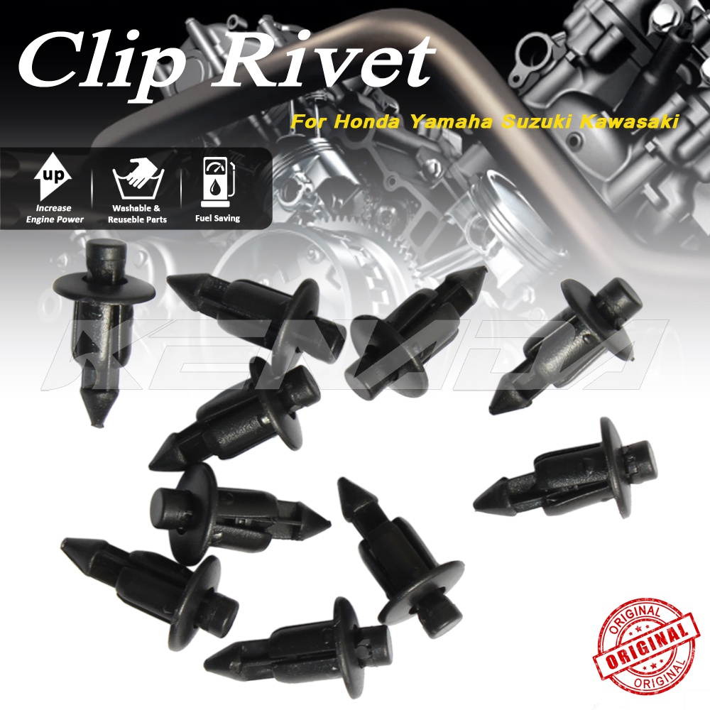 10PCS Motorcycle Clip Rivet Push In Rivets Fastener Pin For Y15 Y16 Nvx ...