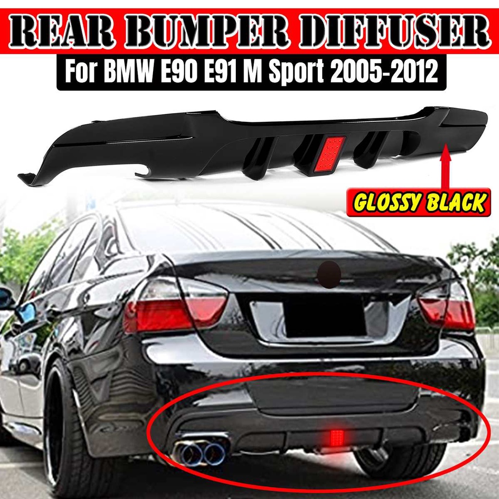 New Rear Lip Chin Spoiler Bumper Body Kits w/ Led Brake Light For BMW ...