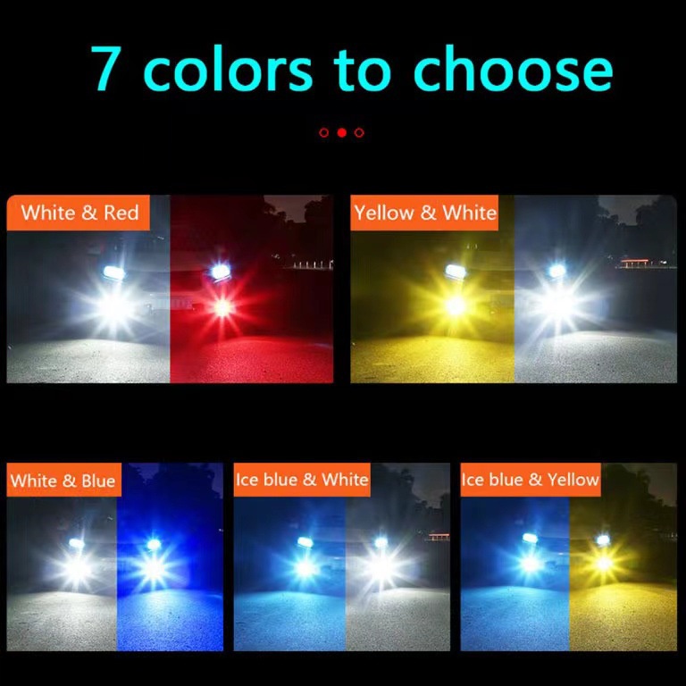 2Pcs 24SMD Auto Fog Light Two-Color LED Car Light H8 H11 H3 H4 H7 9005 HB3 9006 HB4 H16 P13W Day ...