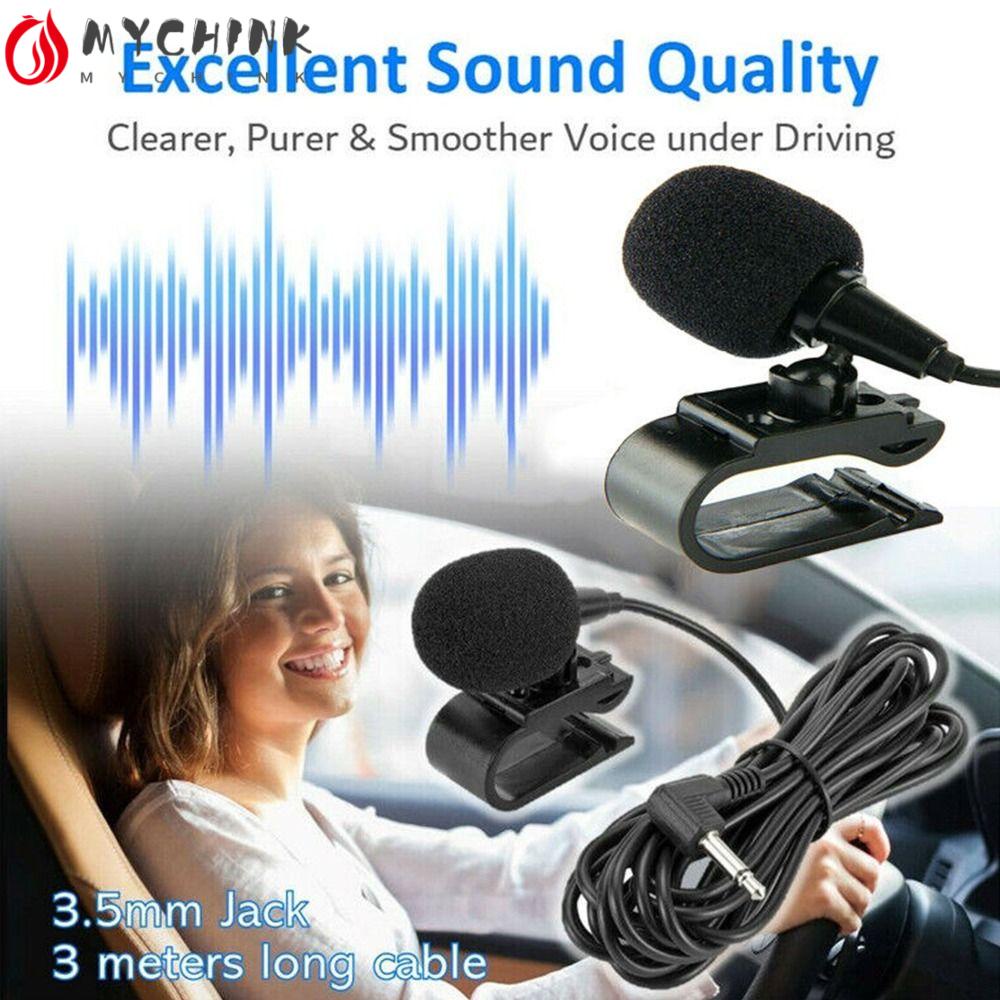CHINK Car Audio Microphone Professional Long 3.5mm Clip Jack Plug Wired ...