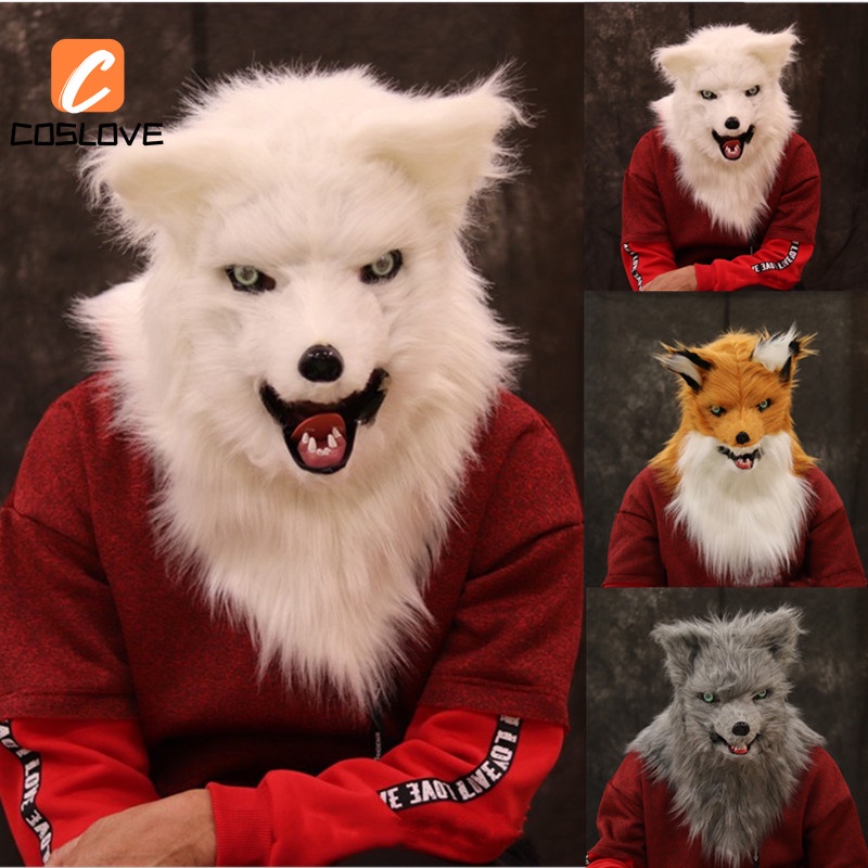 New Animal Cosplay Fox Headgear Suit For Adult Scary Funny Party ...
