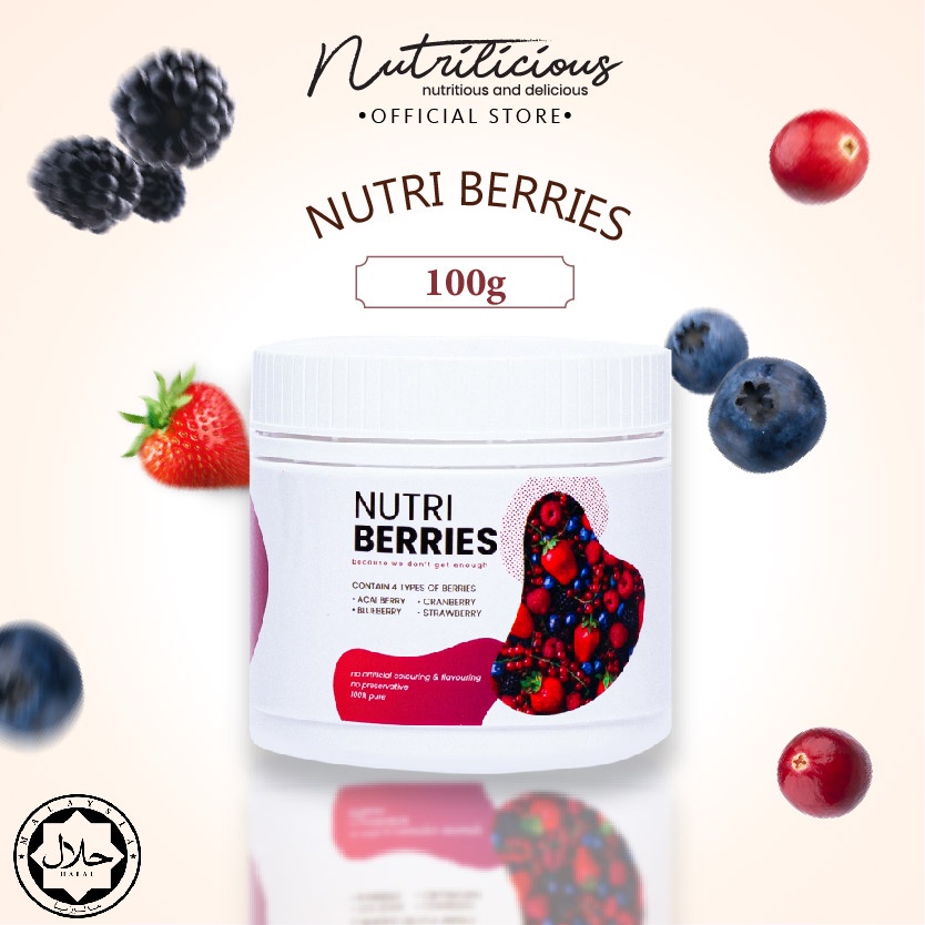 NUTRILICIOUS Organic Nutri Berries 100g - Acai Berry Powder | Skin Health | Vision Health ( Rich ...