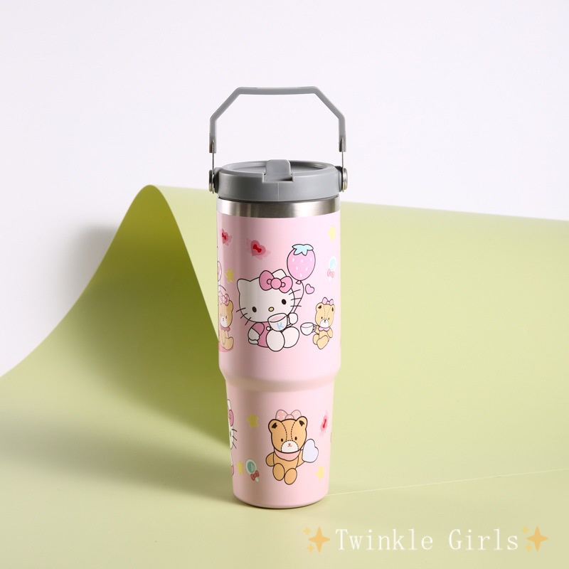 Korean Style Cute 304 Stainless Steel Tyeso Tumbler With Straw 900ml Large Capacity Botol Air ...
