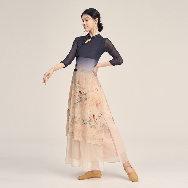 Oriental Classical Dance Cheongsam Female Hanfu Performance Practice ...