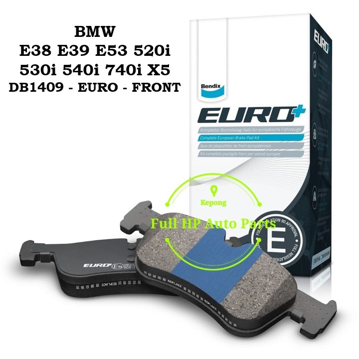 Bendix Euro Plus DB1409EURO Disc Brake Pad Front - BMW E38 E39 E53 520i ...