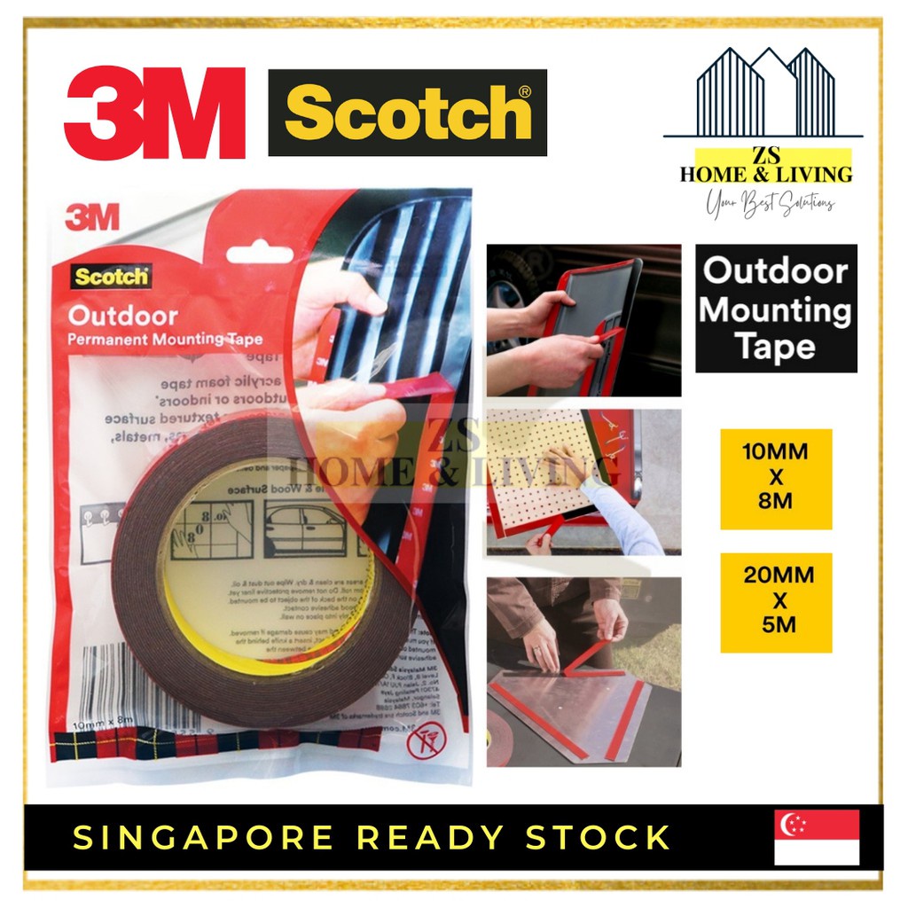 3M Scotch Outdoor Permanent Mounting Tape (20mmX 5m) | Shopee Malaysia
