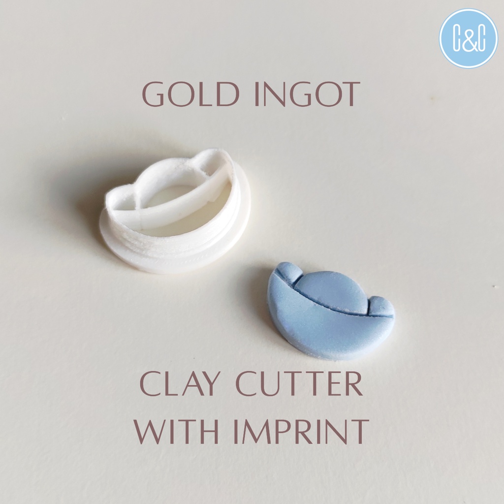 Gold Ingot Polymer Clay / Fondant Cutter with Imprint | Shopee Malaysia
