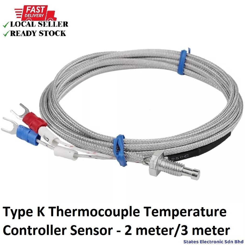 Type K Thermocouple Temperature Controller Sensor - 2 meter 3 meter ...