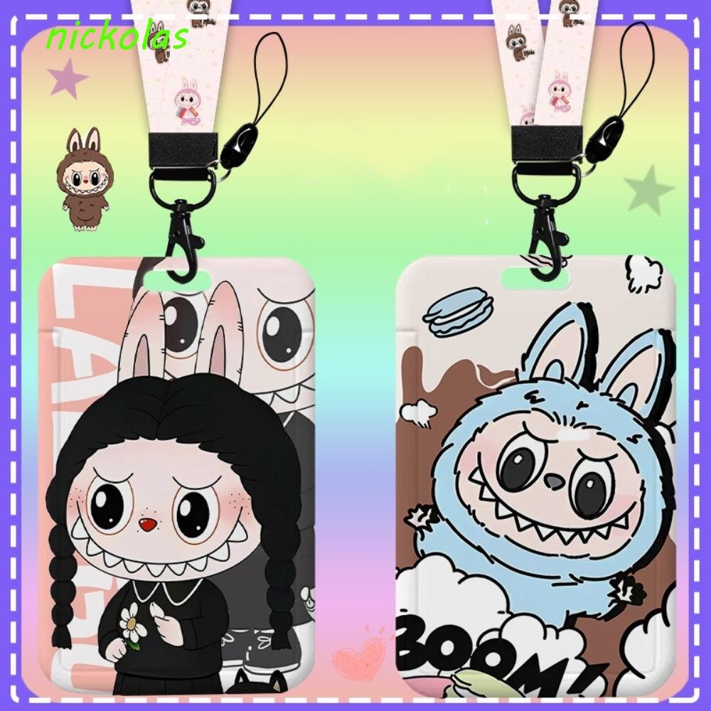 NICKOLAS Labubu Card Holder, Credit Card Holder Cartoon Hanging Neck ...
