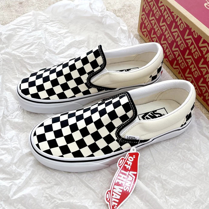 100% Imported Van Slip-on Og mono Checkerboard Black/White package ...