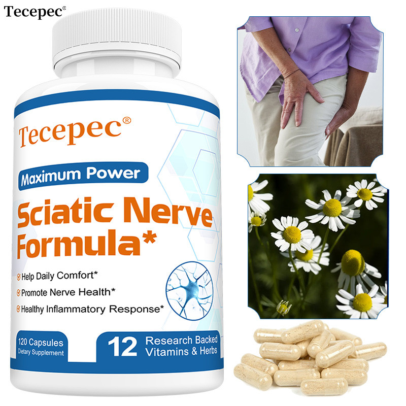 Tecepec Sciatic Nerve Formula Supplement, Supports Tension Reduction in The Hips, Lower Back ...