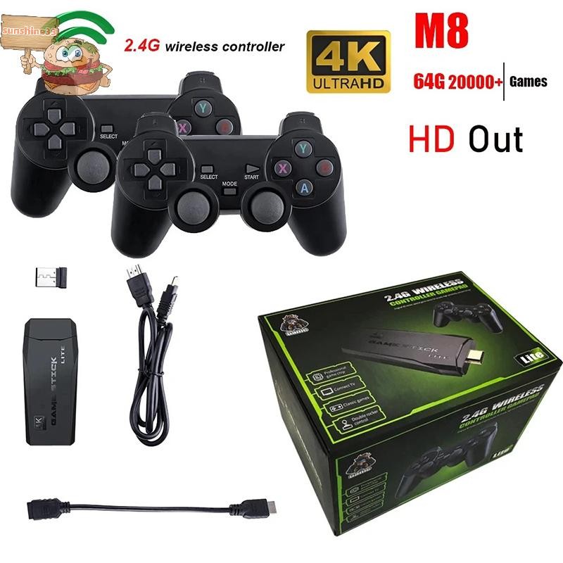 sun Video Game Console 2.4G Double Wireless Controller Game Stick 4K ...