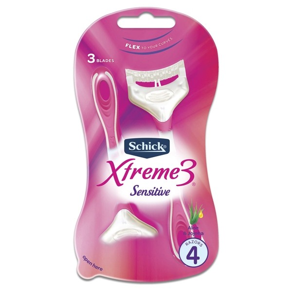 Schick Intuition Xtreme 3 Sensitive Disposable Razor Women 4 pack ...