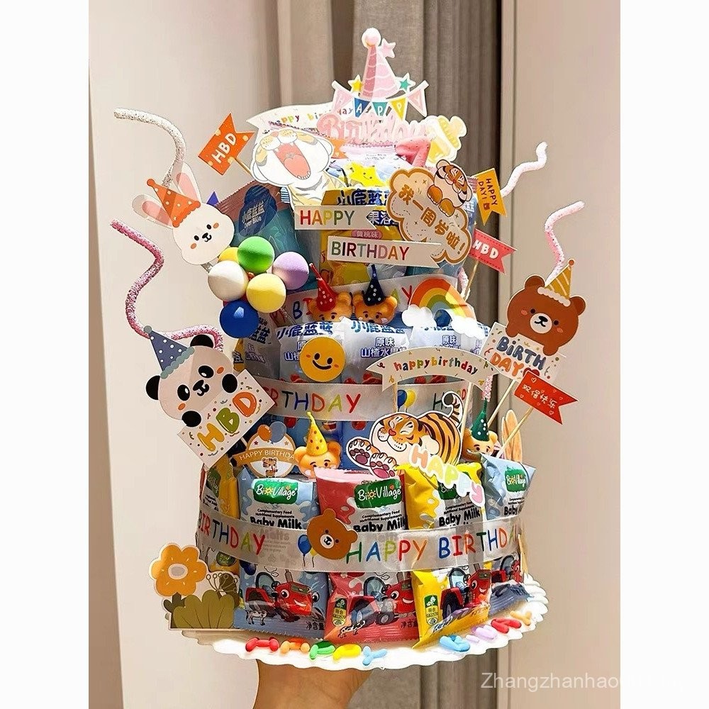 Sg [Cute Cartoon Style] Same Style Birthday Snacks Cake diy Material ...