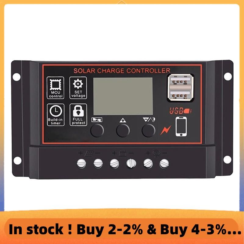100A Solar Charge Controller Solar Panel Controller 12V 24V LCD Display Solar Panel Battery ...