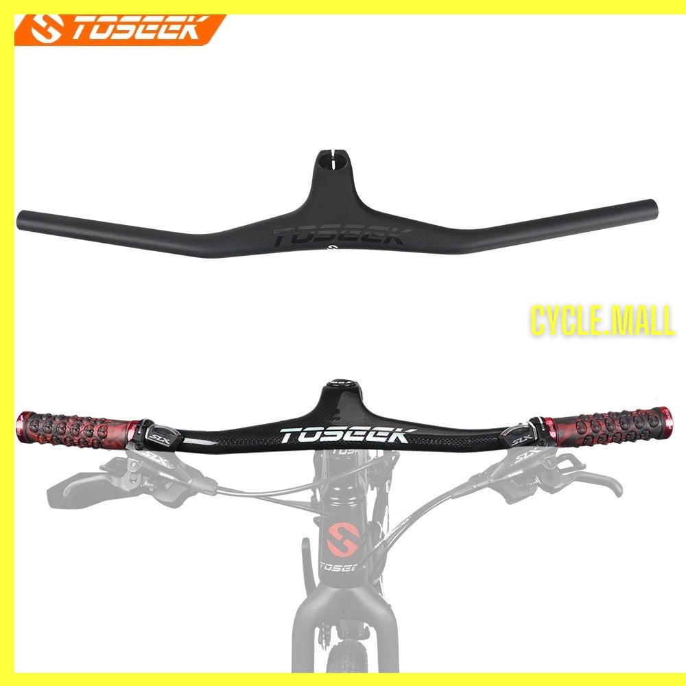 FREE INSTALL 10% Toseek MTB integrated carbon fibre handlebar Matte ...