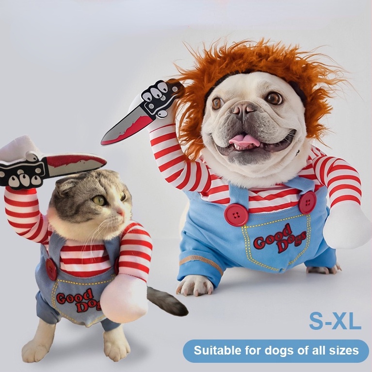 【Hipidog】Funny Dog Clothes Cat Chucky Costume Halloween Party Costume ...