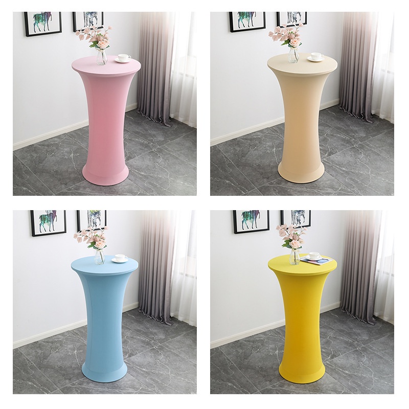 Round Spandex Fitted Stretch Table Cover Folding Table Cocktail ...