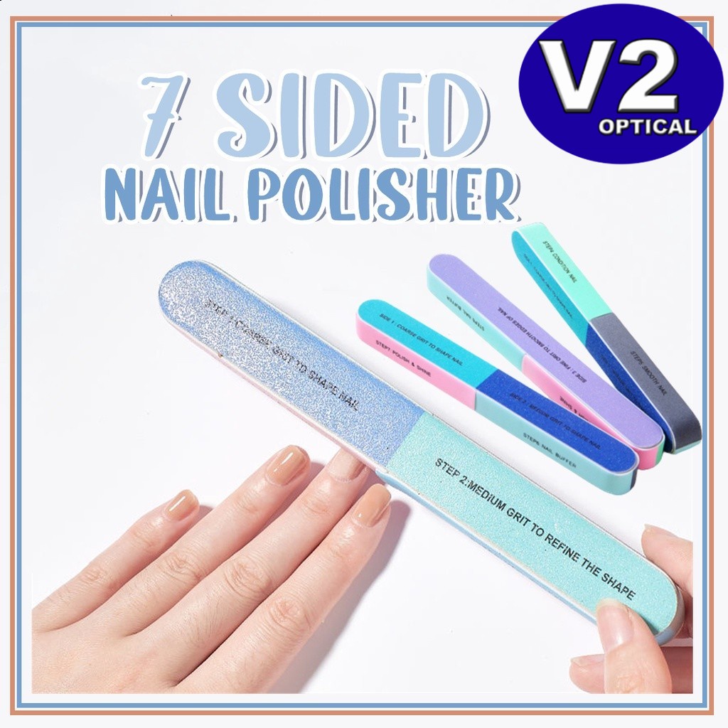 (1 PC) 7 Sided Nail Polisher Professional Tool Sanding Toe Polish File ...